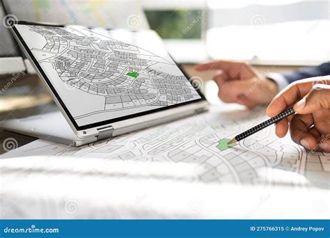 Cadastre Map And City Building Survey Stock Image Image Of Project