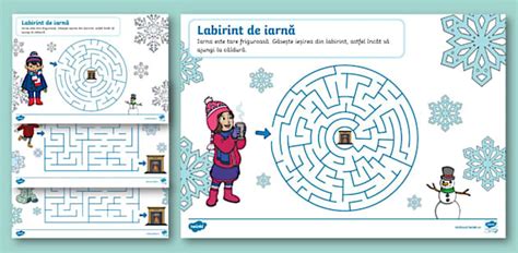 Labirint de iarnă Fișe de lucru teacher made