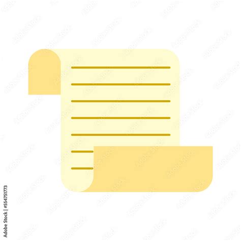 Yellow Scroll Of Paper Certificate Design Old Paper Vector