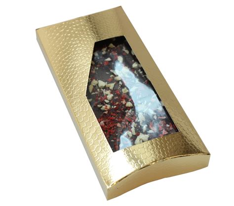 Pudełko na tabliczkę czekolady złote skóra węża 165x85x17 mm opak 50