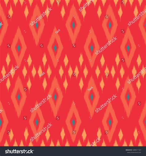 Ikat Seamless Pattern Design Fabric Vector Stock Vector Royalty Free