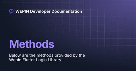Methods Wepin Developer Documentation