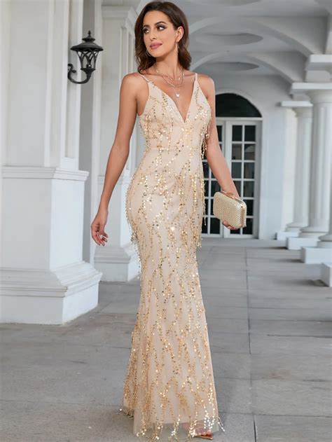 Open Front High Slit Sequin Dress 1000 Sequin Dresses Free Shipping