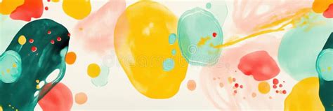abstract art with vibrant colorful blobs and shapes on canvas stock