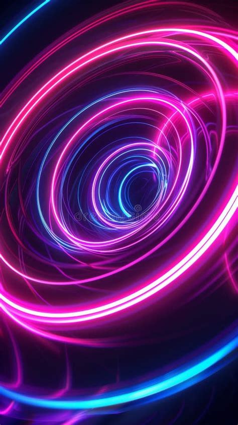 A Spiral Of Neon Lights In A Dark Background Ai Stock Illustration Illustration Of Futuristic