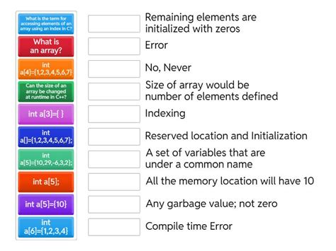 Array Basics Match Up