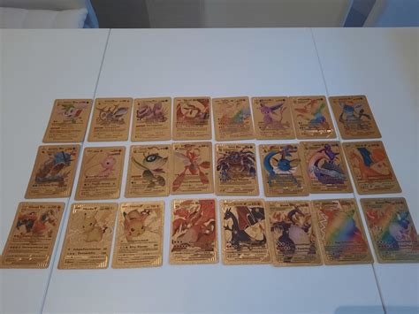 Mavin Pokemon Cards V VMax Gold Metallic Holo Glurak Pikachu Flexible