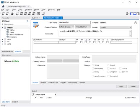 Iotのデータ集積場所としてmysql Communityの利用を検討する（2）mysql のguiツールworkbenchを使ってみる