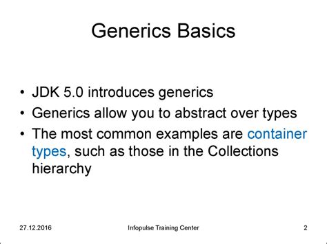 Java Collections And Generics Generics Online Presentation