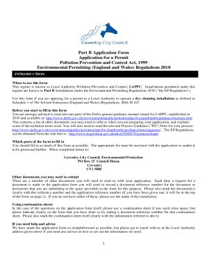 Fillable Online Part B Application Form Application For A Permit Fax Email Print PdfFiller