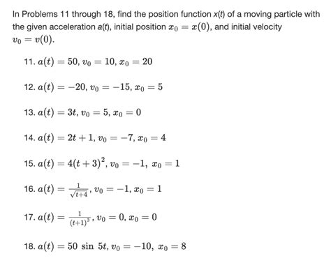 Solved In Problems 11 Through 18 Find The Position Chegg