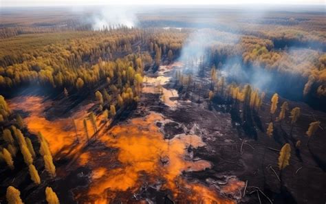 Premium Ai Image Unprecedented Blaze And A Forest Caught In Fire Disaster