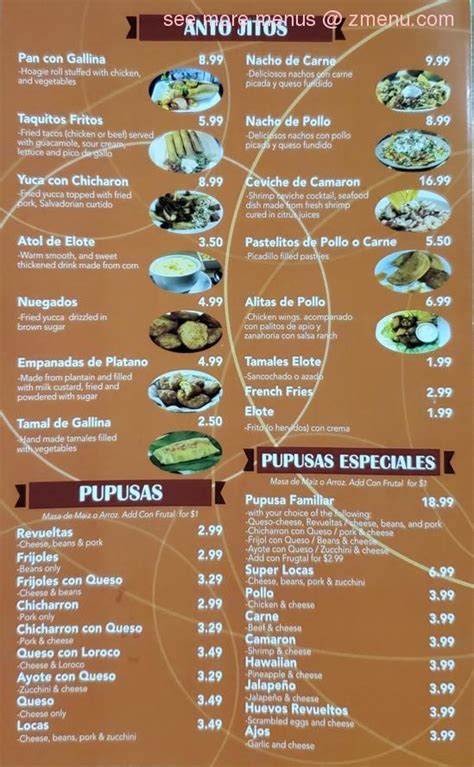 Online Menu Of La Pupusa Loca Restaurant Sterling Virginia 20164 Zmenu
