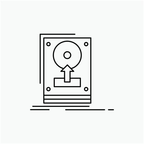 Install Drive Hdd Save Upload Line Icon Vector Isolated Illustration 13029554 Vector Art At