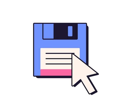 Premium Vector Mouse Cursor On Diskette Floppy Disk Symbol Arrow