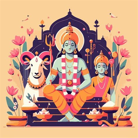 Premium Vector Shree Ram Navami Festival Illustration
