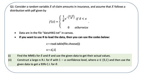 solved q1 consider a random variable x of claim amounts in