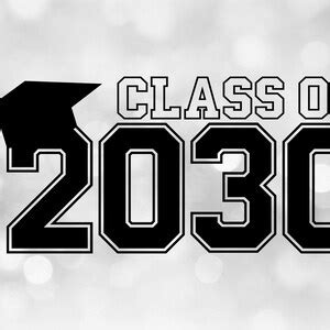 Educational Clipart Class Of 2030 In Bold Black College Style Letters