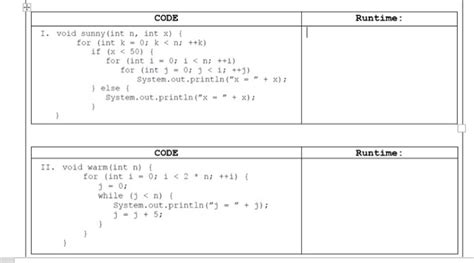 Solved Big Oh And Run Time Analysis Describe The Worst Case