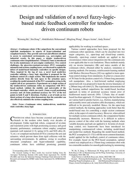 Pdf Design And Validation Of A Novel Fuzzy Logic Based Static
