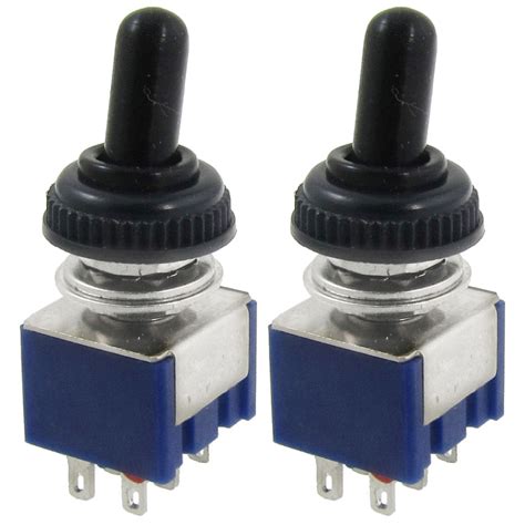 2xac 125v 6a Onon 2 Way Dpdt 6 Terminals Toggle Switch W Waterproof Cover 2xac 125v 6a Onon 2 Way Dpdt 6 Terminals Toggle Switch W Waterproof Cover