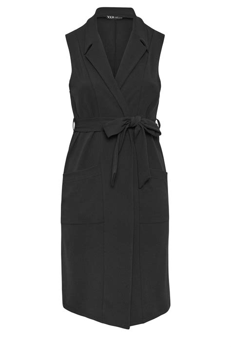 Yours Plus Size Black Longline Waistcoat Yours Clothing