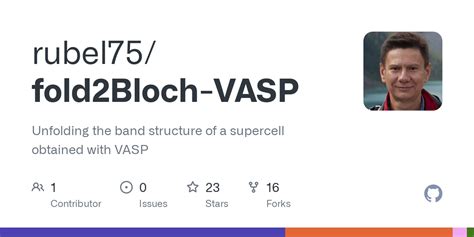 Github Rubel75 Fold2bloch Vasp Unfolding The Band Structure Of A Supercell Obtained With Vasp