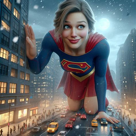 Giantess Supergirl Crawling Down The Street By Memesrus1234 On Deviantart