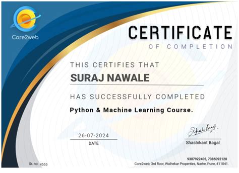 Suraj Nawale On Linkedin Succefully Completed Python And Machine