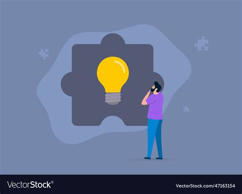 Businessman Solving Puzzle For Problem Solving Vector Image