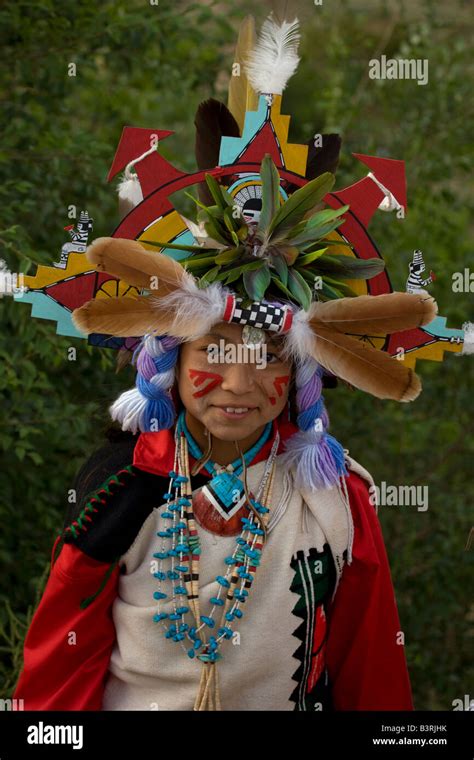 Hopi Girl Hopi Reservation Arizona Dressed In Costume For Social