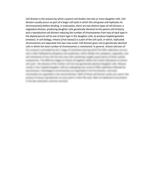 Solution Biology Cell Division Test 3 Studypool