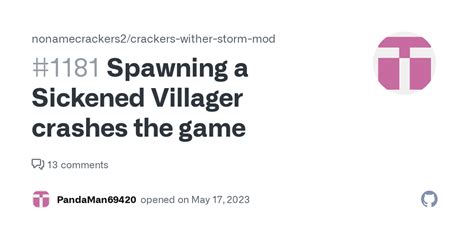 Spawning A Sickened Villager Crashes The Game · Issue 1181