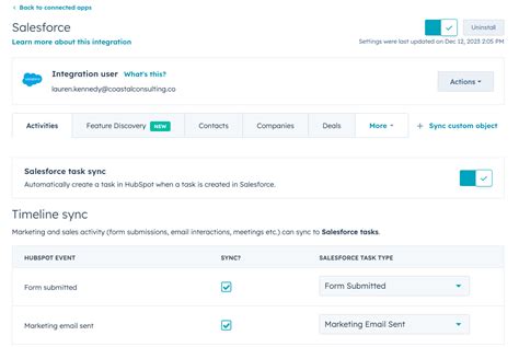 Hubspot Salesforce Activity Sync