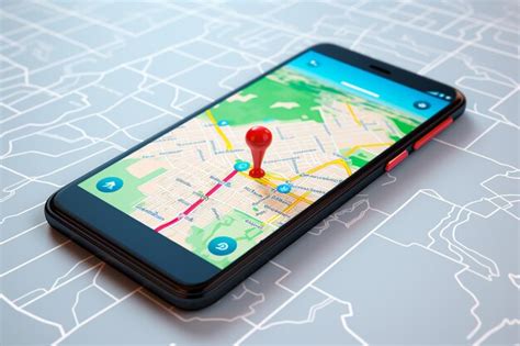premium photo smartphone displaying a 3d map with pins gps and