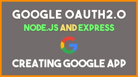 Google Oauth With Node Js Express And Passport Youtube