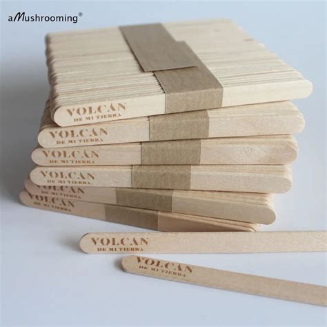 Customized Engrave Logo Popsicle Sticks Ice Cream Sticks Wooden Sticks 2000 Pieces Craft