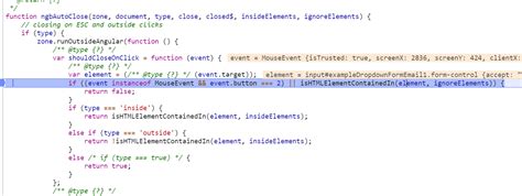 Angular Ng Boostrap Ngbdropdown Is Closing When Clicking Inside Of