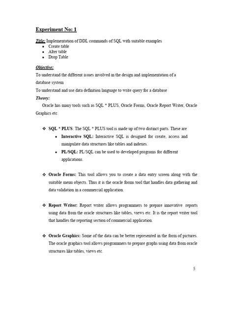 1 Ddl Commands Download Free Pdf Sql Relational Database