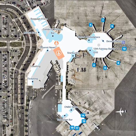 Palm Springs Airport Psp Main Terminal Map
