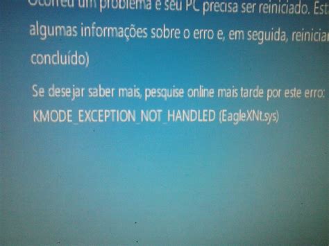 Erro KMODE EXCEPTION NOT HANDLED no windows 8 1 Fórum TechTudo