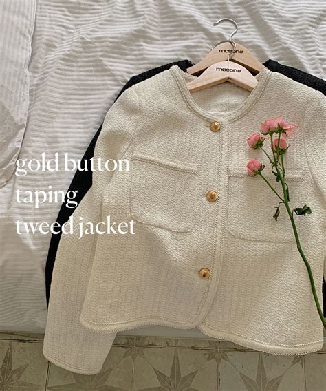 마이온샵 하객룩추천 Made 리헨즈 골드 테이핑 트위드자켓 44~55