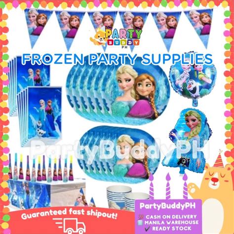 Frozen Elsa Anna Balloon Banderitas Hats Lootbags Invitations Candy Box Plate Party Partybuddyph
