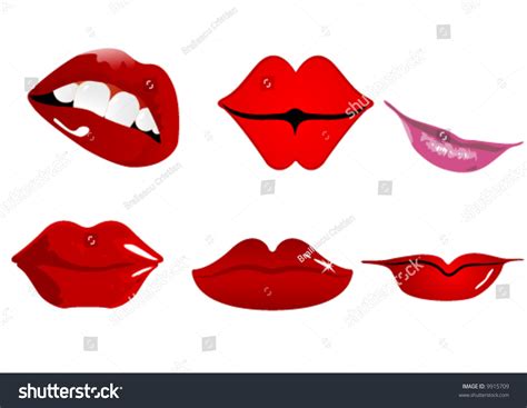 Six Types Lips Stock Vector Shutterstock