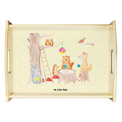 Mr And Mrs Panda Tablett Waldtiere Picknick Gelb Pastell Geschenk