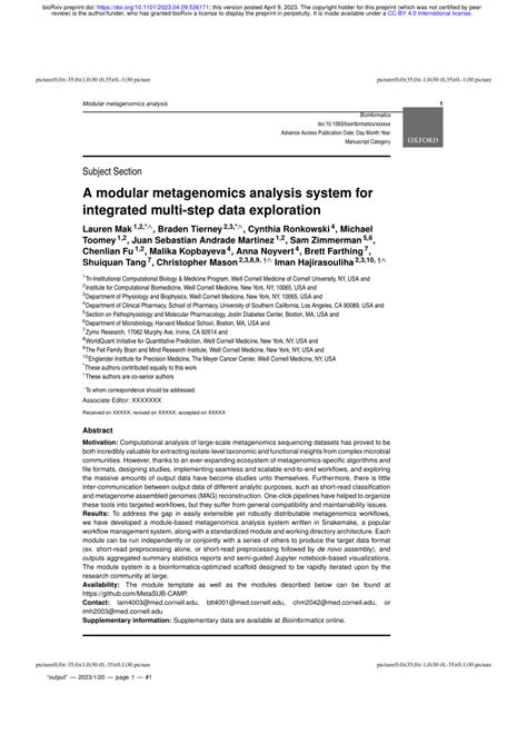 Pdf A Modular Metagenomics Analysis System For Integrated Multi Step