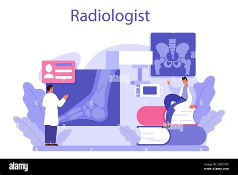Radiologist Concept Doctor Examing X Ray Image Of Human Body With
