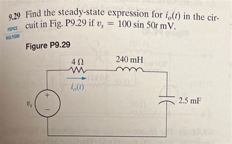 Solved Find The Steady State Expression For Io T In Chegg