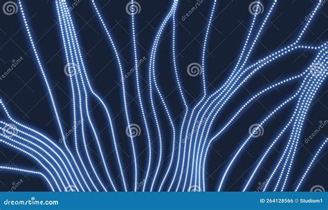 Array With Dynamic Emitted Particles D Technology Style Abstract