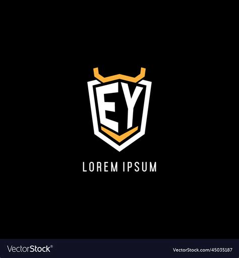 Initial Ey Geometric Shield Esport Logo Monogram Vector Image